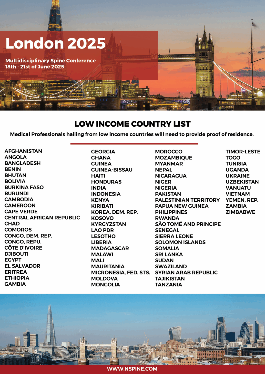 NSpine 8th Multidisciplinary Spine Conference – Low Income Country List ...